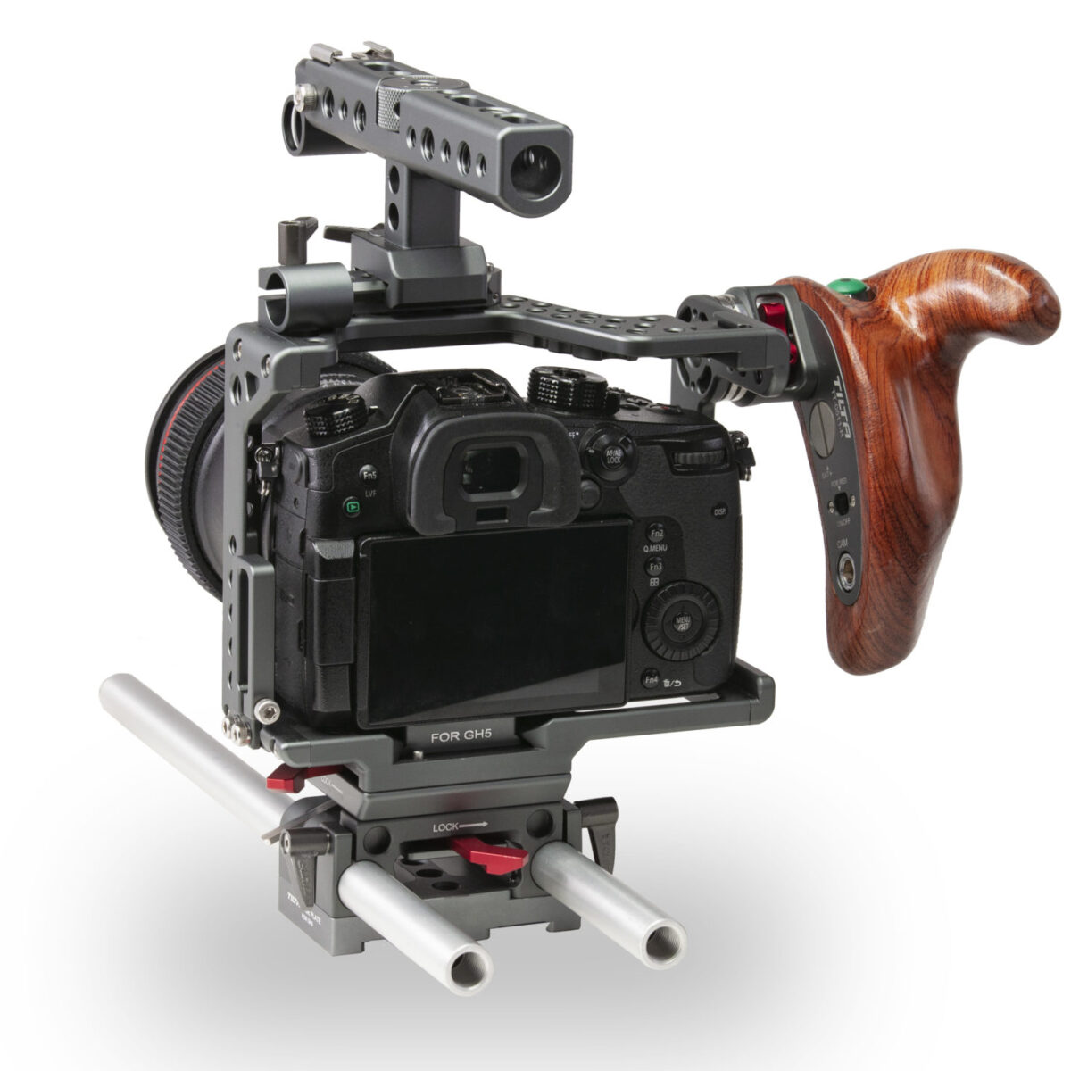 Camera Cage for Panasonic GH Series with Wooden Handle - (Open Box) | Tilta