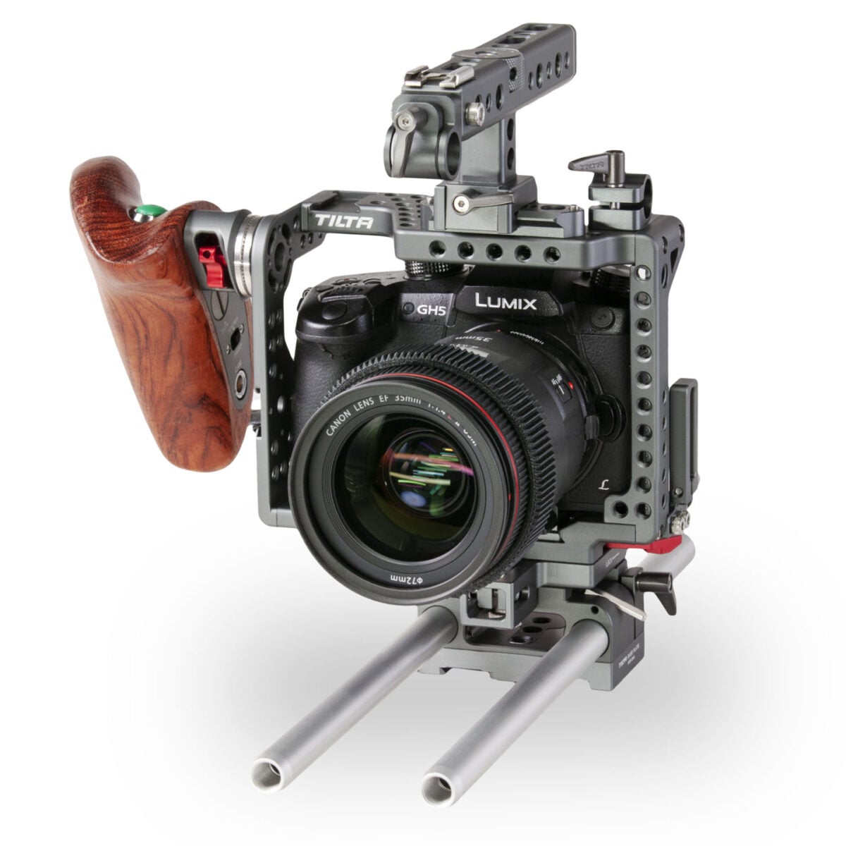 Camera Cage for Panasonic GH Series with Wooden Handle - (Open Box) | Tilta