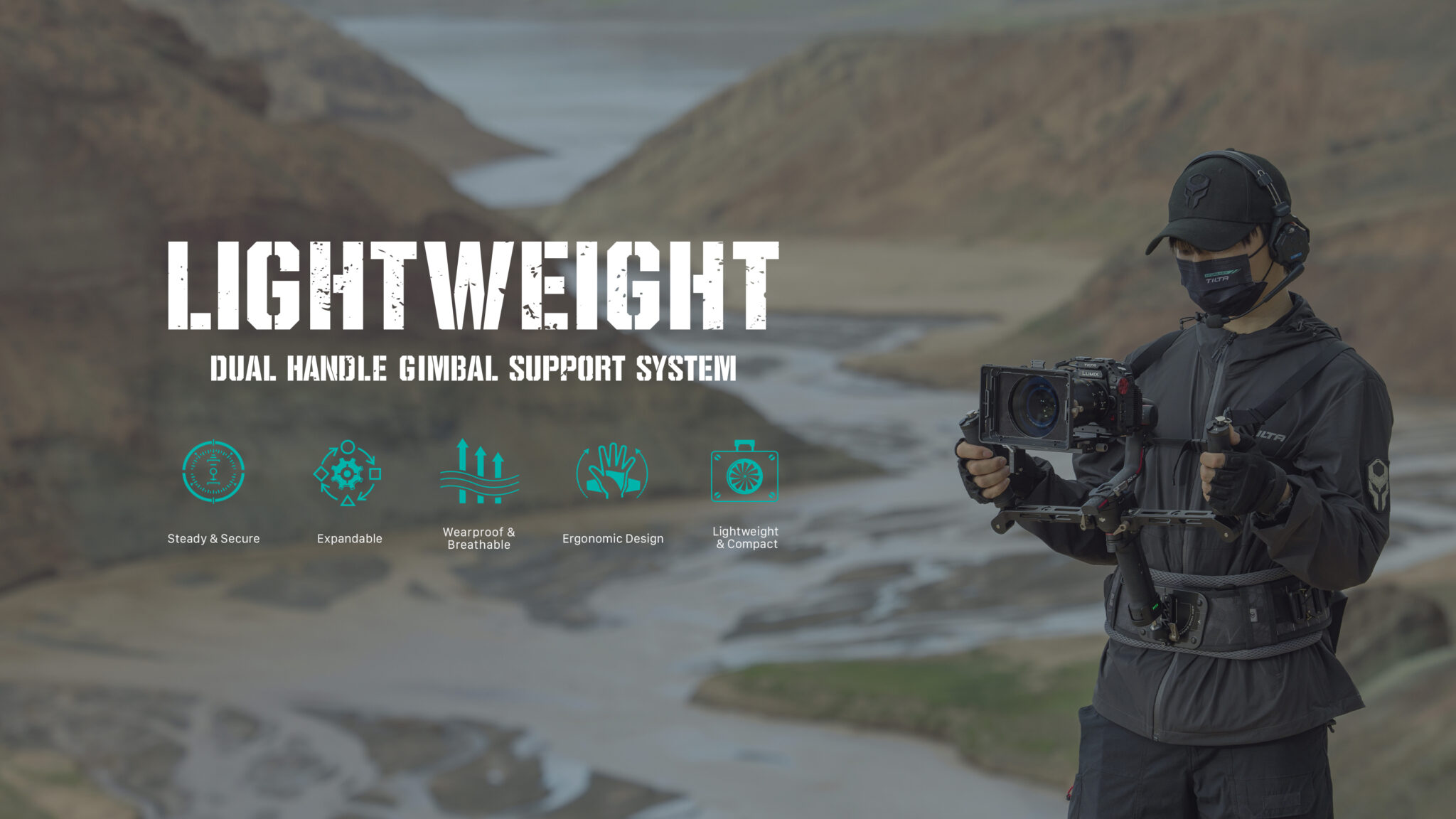 Lightweight Dual Handle Gimbal Support System | Tilta