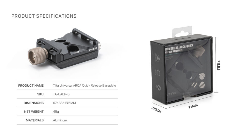 Tilta Universal ARCA Quick Release Baseplate - Black | Tilta