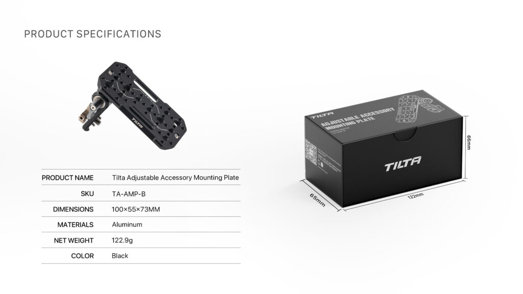 Tilta Adjustable Accessory Mounting Plate - Black | Tilta