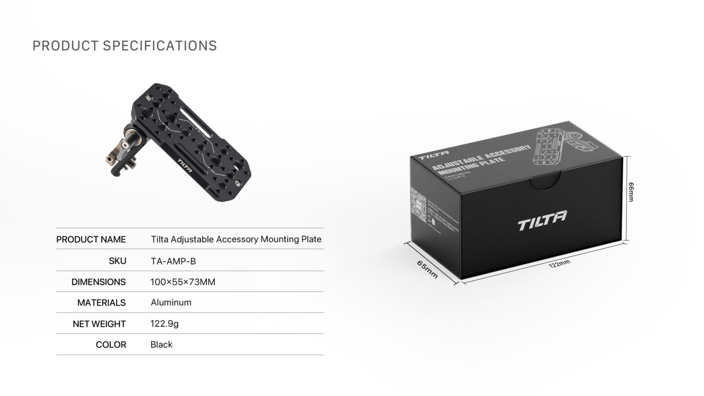 Tilta Adjustable Accessory Mounting Plate - Black | Tilta