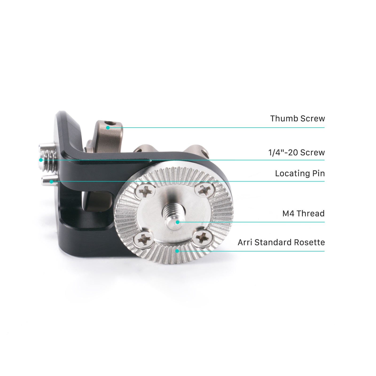 Tilta Right Angle Rosette Adapter to 1/4″-20 with Locating Pins - Black ...