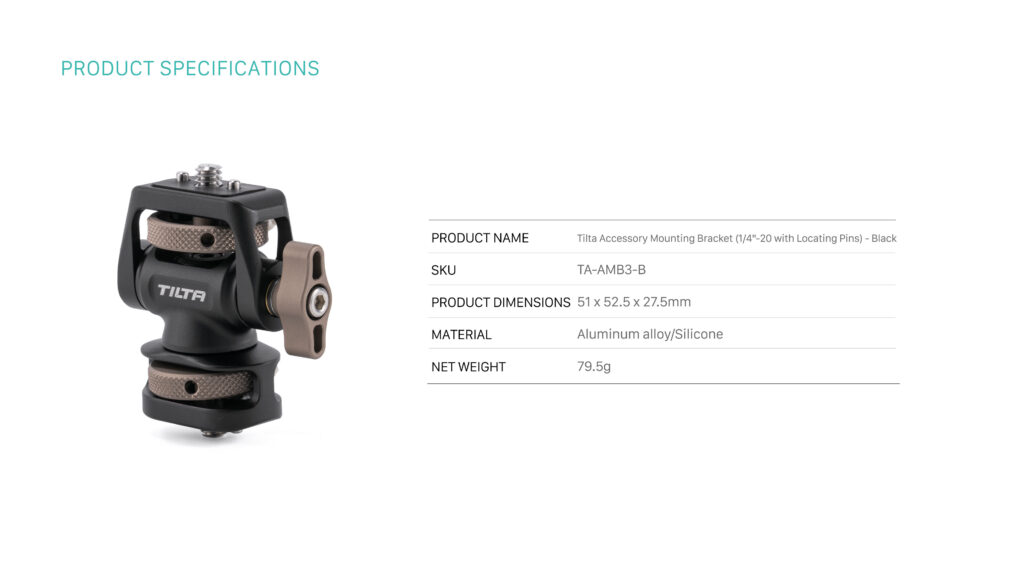 Tilta Accessory Mounting Bracket - Black | Tilta