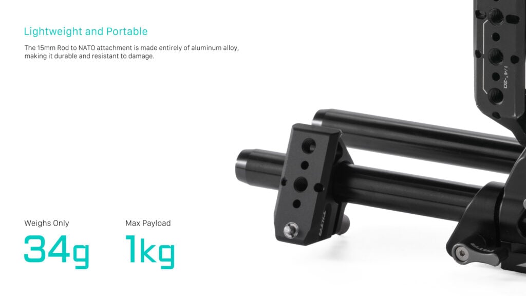 Tilta 15mm Rod Holder to NATO Rail Attachment - Black | Tilta