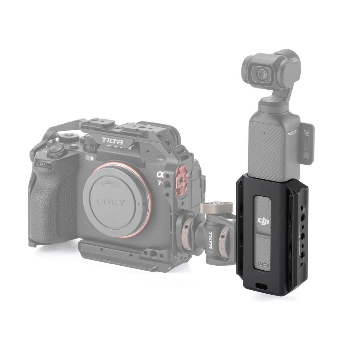 Accessory Mounting Expander for DJI Osmo Pocket 3 - Black | Tilta