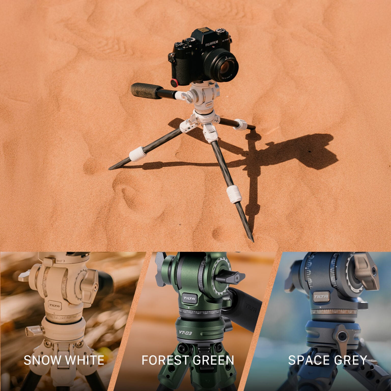 Tilta VT03 Tabletop Video Fluid Head with 1-Stage Carbon Fiber Tripod ...