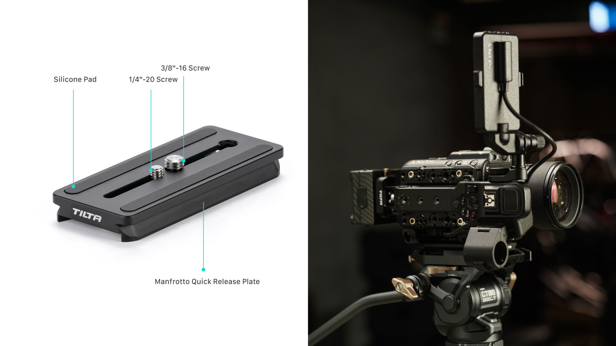 Tilta Manfrotto Universal Quick Release Plate - Black | Tilta