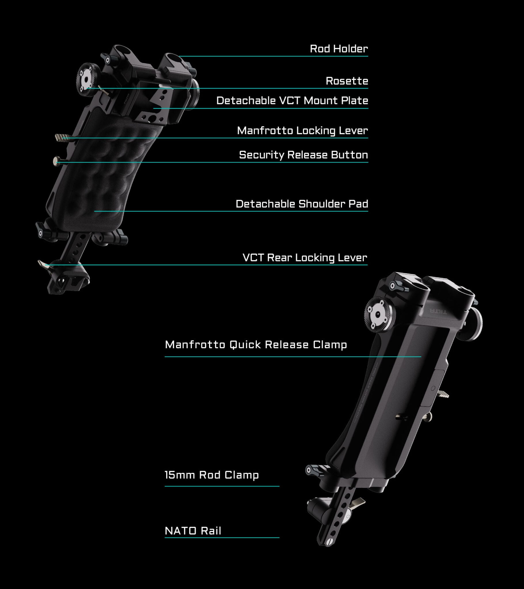 Tilta Manfrotto Style Quick Release Shoulder Pad Baseplate | Tilta