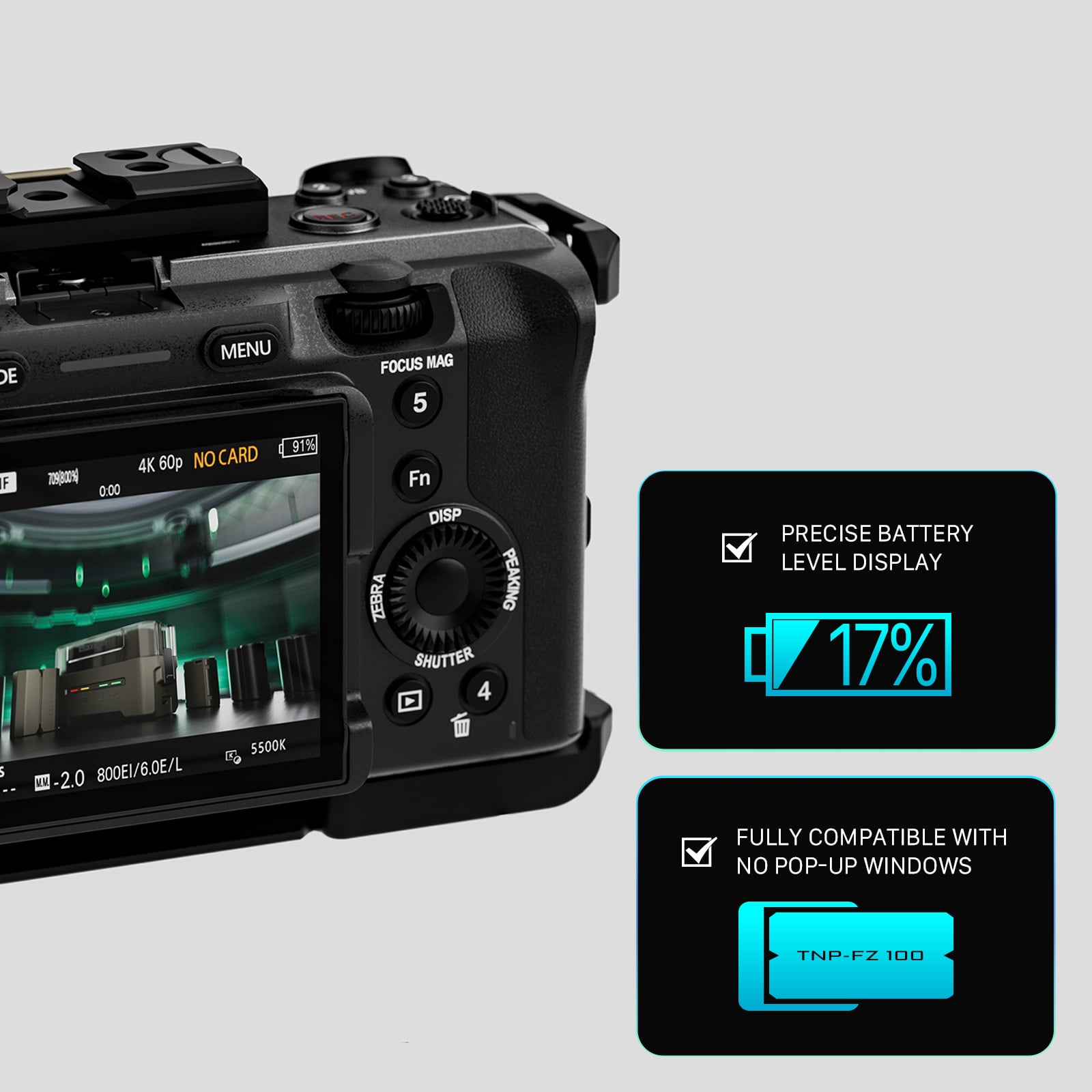 Tilta NP-FZ100 Battery with USB-C Input (2400mAh) for Sony Cameras - Green | Tilta