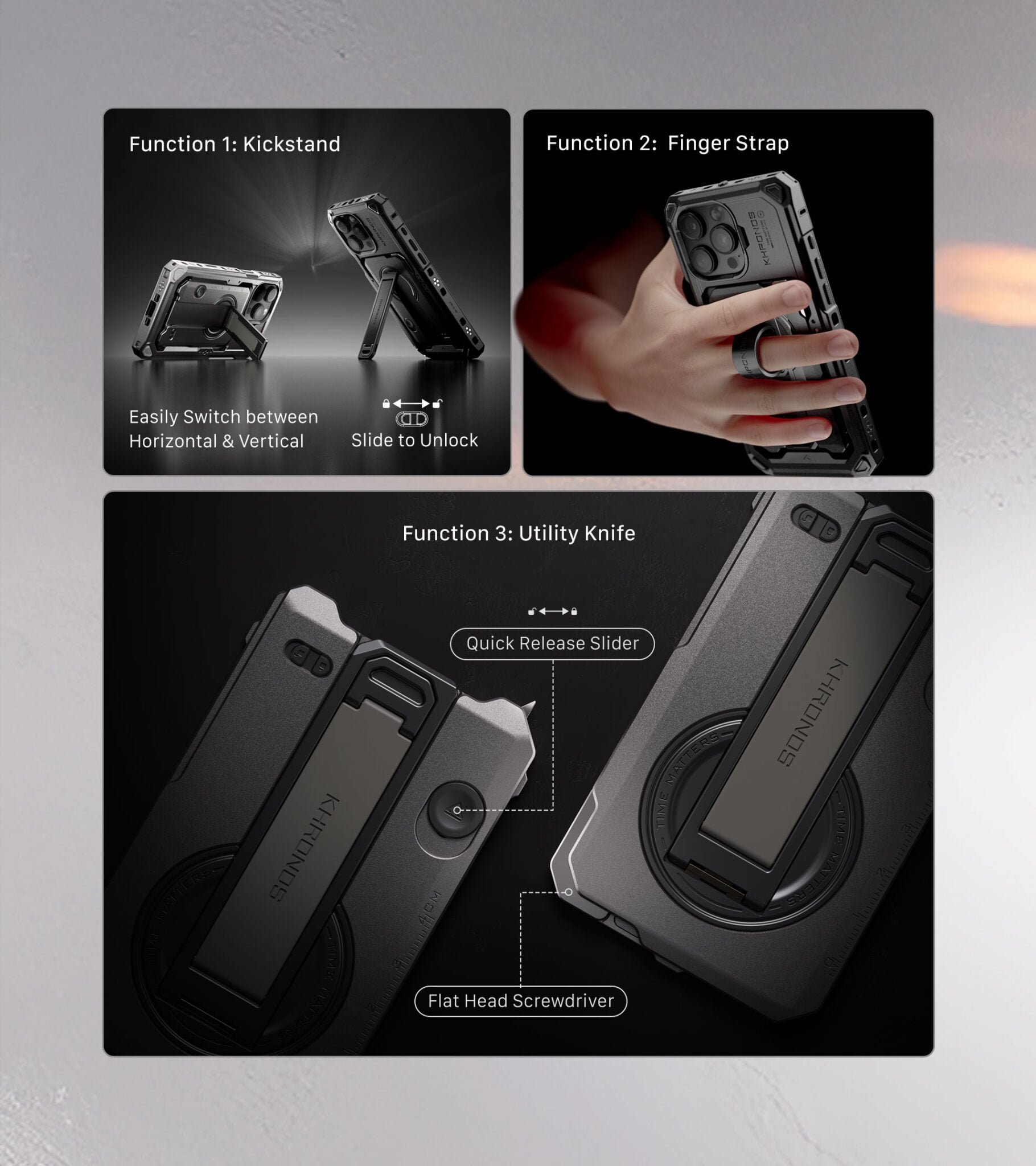 Khronos Multi-Functional Magnetic Backplate for iPhone 16 Pro/Pro Max ...